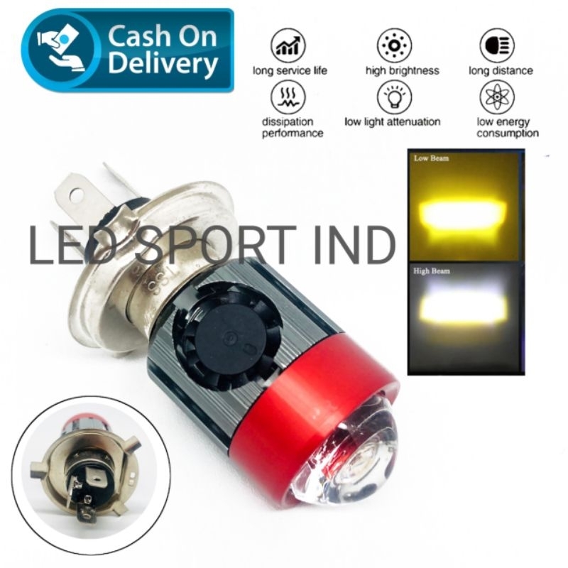 Jual Lampu utama LED Laser Kipas H4 Projector premium Super terang ...