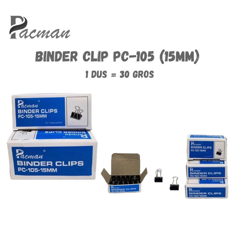 Jual 1pack Binder Clip 105 (15mm) Clip kertas jepit kertas | Shopee ...