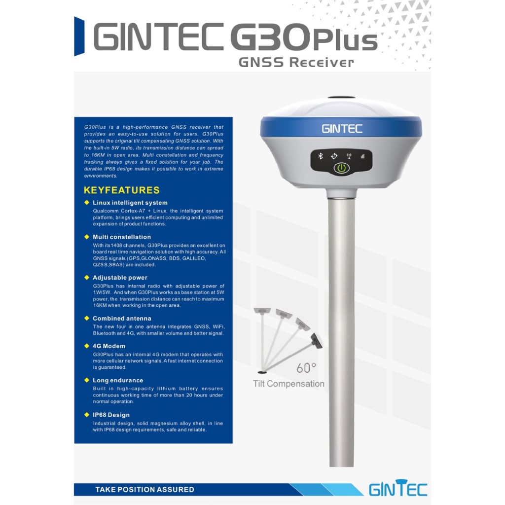 Jual GPS Geodetic Gintec G30 Plus / G30+ IMU RTK GNSS - UNIT ONLY | Shopee Indonesia