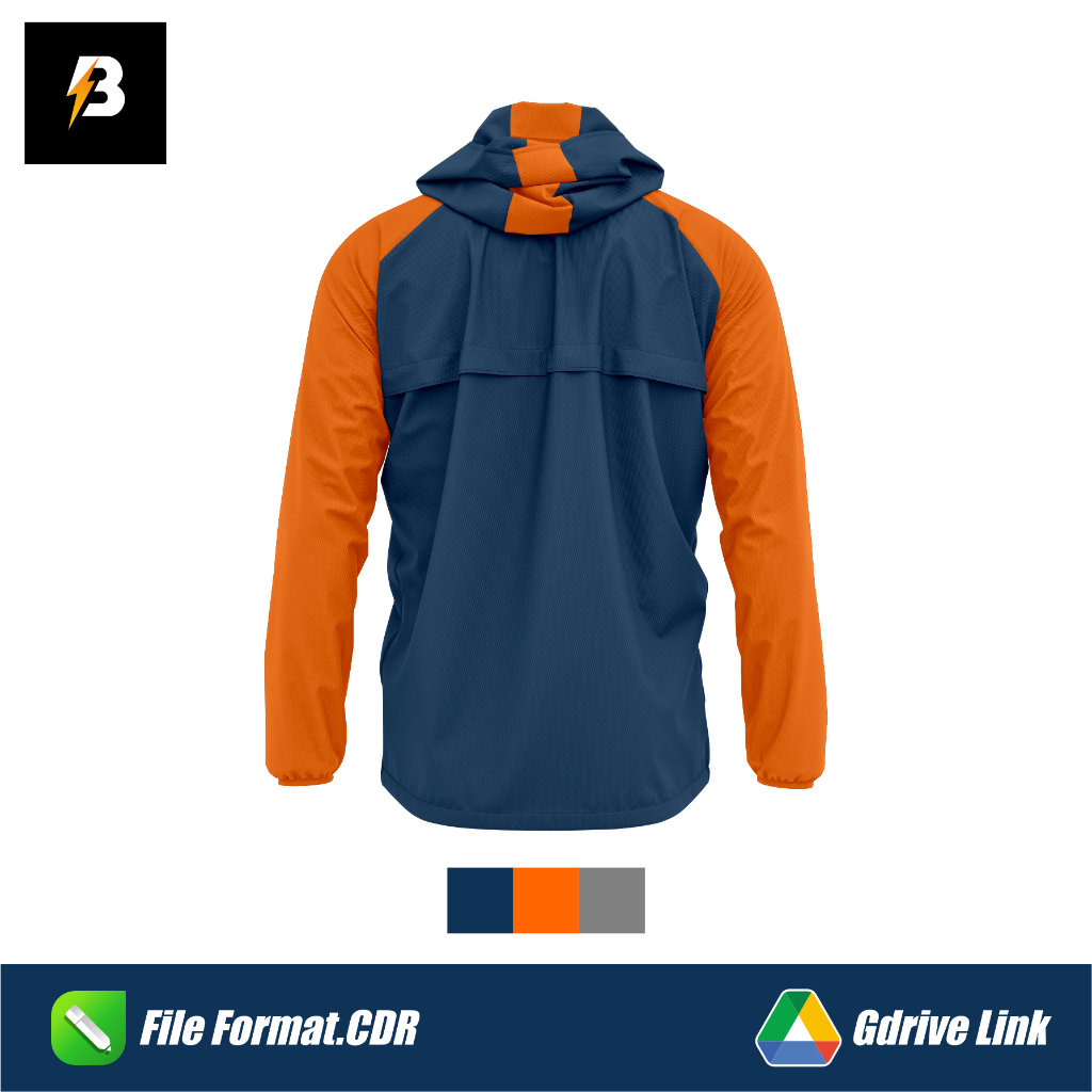 Jual MOCKUP DESIGN MEN HOODED WINDBREAKER (BACK) - CORELDRAW FILE CDR ...