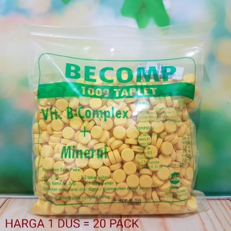 Jual BECOMP BECOM TABLET 20 PAK @1000 BUTIRBCOMP RAID-ALL VITAMIN B ...