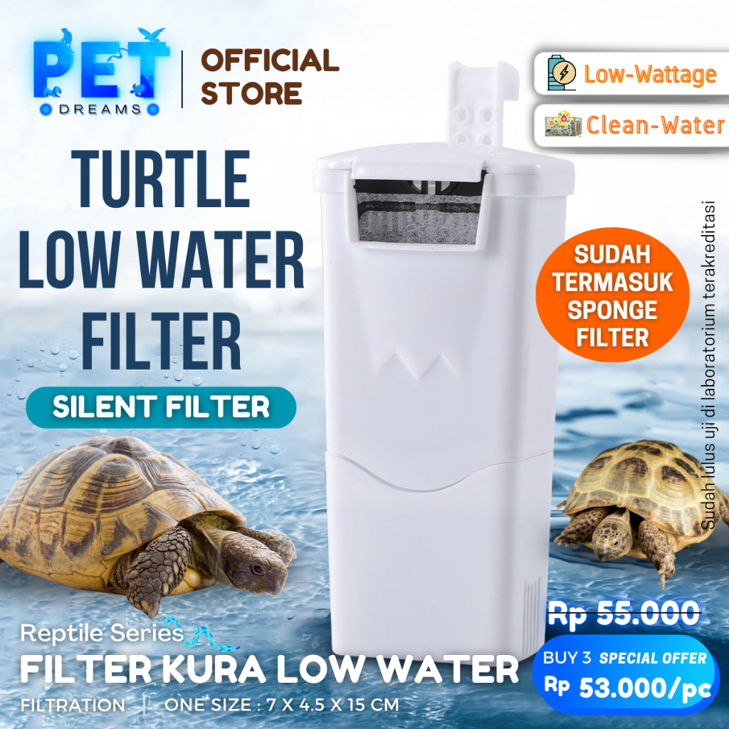 Jual Turtle Low Water Aquarium Mesin Filter Air Dangkal Akuarium Kandang Tempat Tank Kura Kura ...