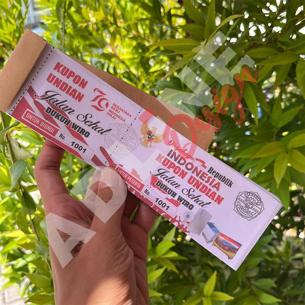 Jual cetak kupon jalan sehat undian voucher isi 2500 lembar ukuran 19x5 ...