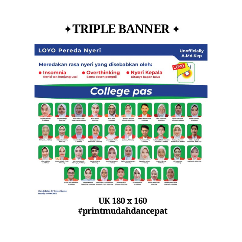 Jual Triple Banner Wisuda 180 x 160 cm | Shopee Indonesia
