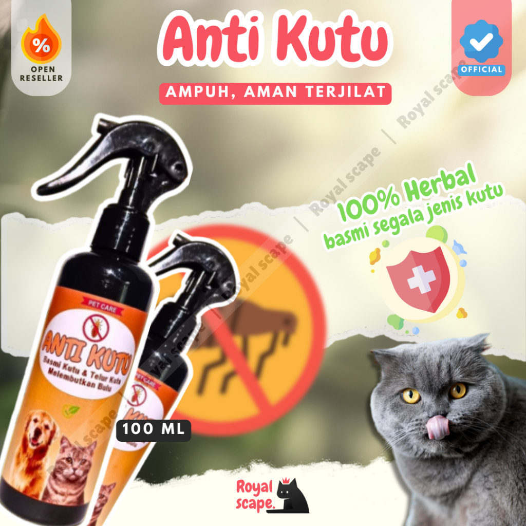 Jual Spray Anti Kutu Kucing & Anjing Herbal, Aman Terjilat, 100ml ...