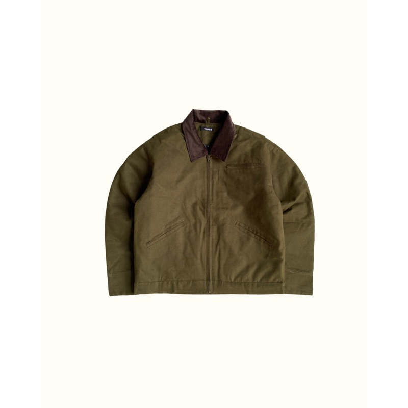 Jual Timbre Work Jacket Green Army Collar Brown | Shopee Indonesia