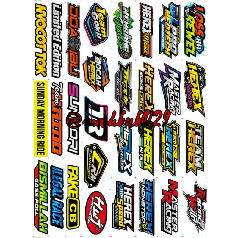 Jual Sticker Bengkel Sticker Sponsor Sticker Racing Sticker Herex ...