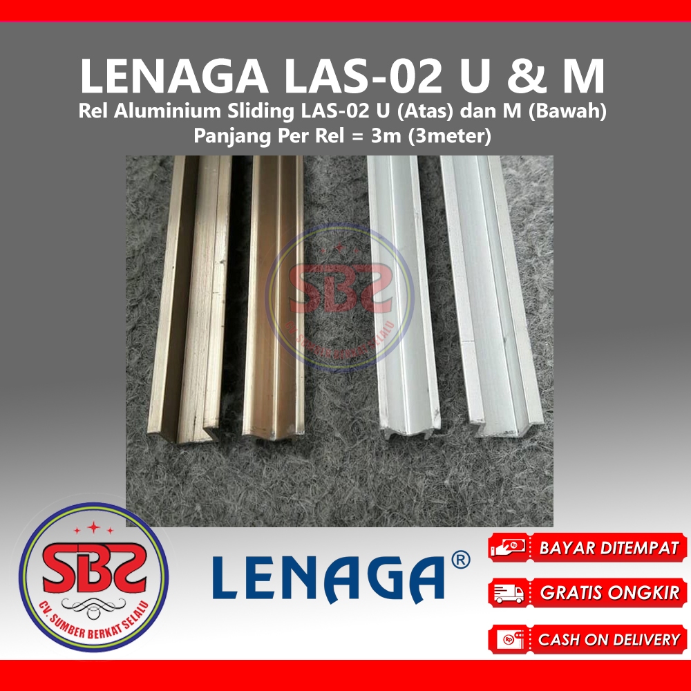 Jual LENAGA Rel Pintu Lemari Geser Alumunium - Sliding LENAGA LAS-02 U ...