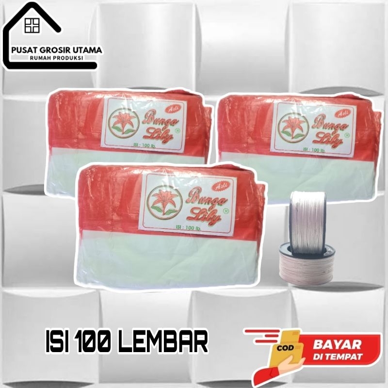 Jual [ Isi 100 lembar ] Bendera plastik indonesia + benang nilon ...