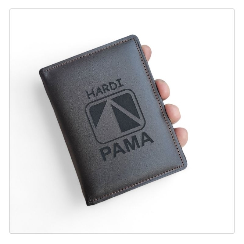 Jual Dompet Kulit Pria Asli Original Berdiri Vertikal Custom Nama Logo ...