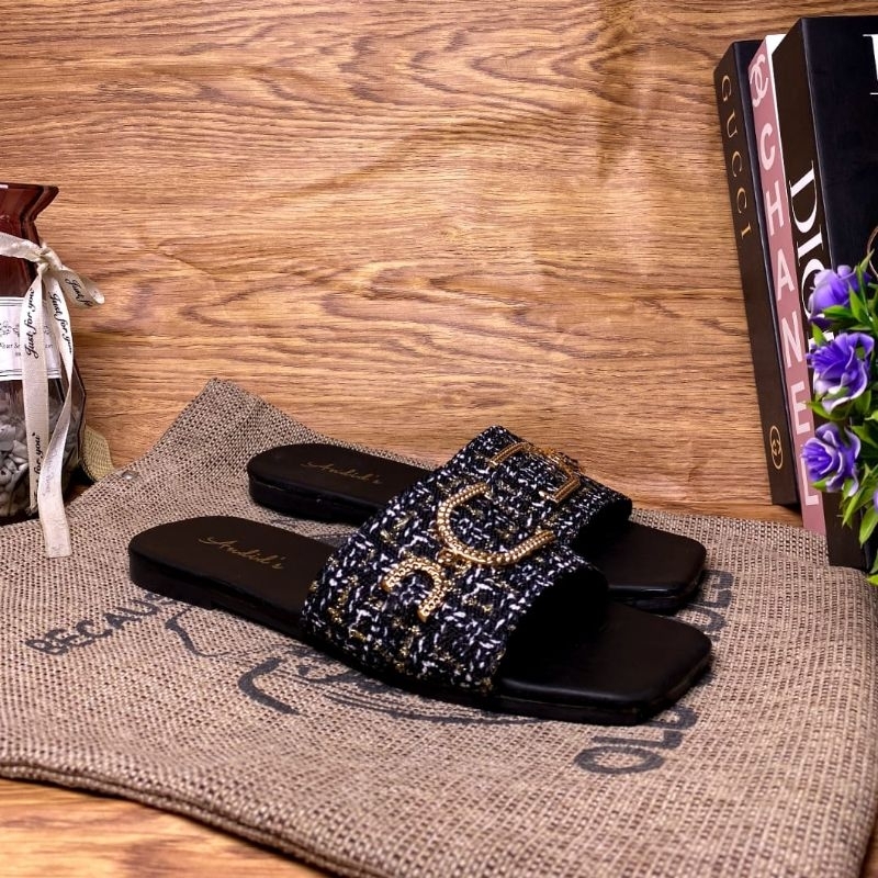 Jual ANDID'S Sandal Teplek Wanita Kekinian Rajut Import Terbaru 2024 ...