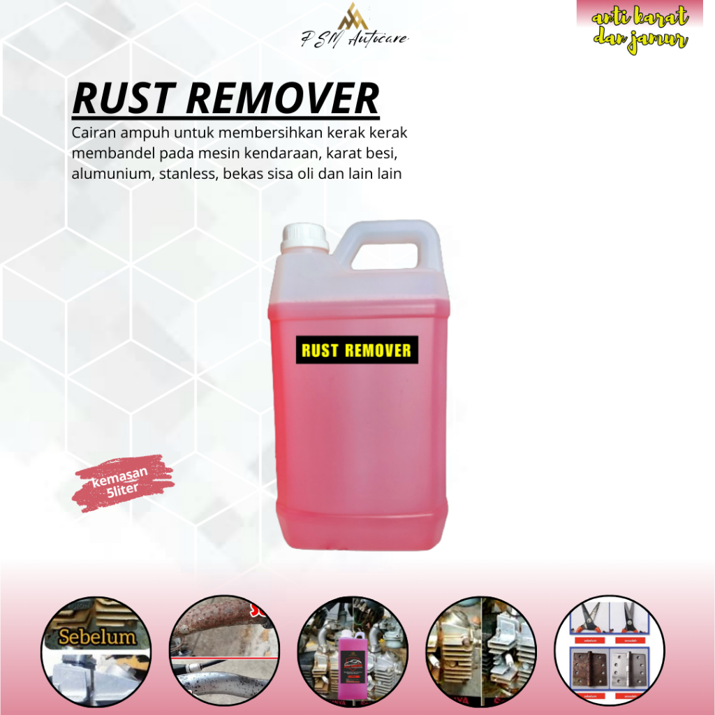 Jual RUST REMOVER 5LITER, Degreaser Obat Pembersih kerak/karat, Mesin Mobil Motor | Shopee Indonesia