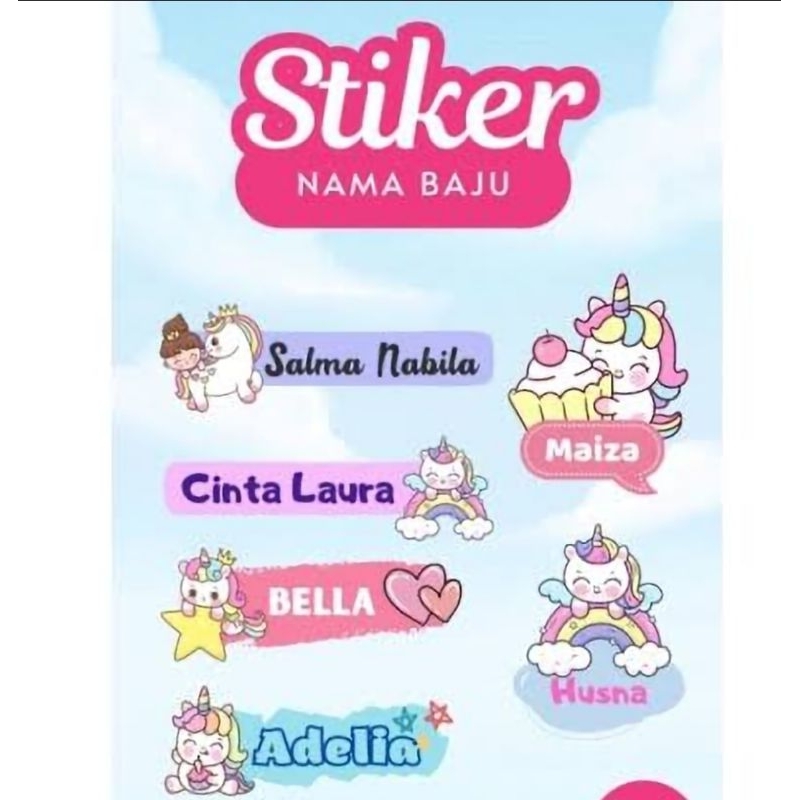 Jual WSF Sablon Setrika Label Nama stiker Label Nama DTF Custom Label ...