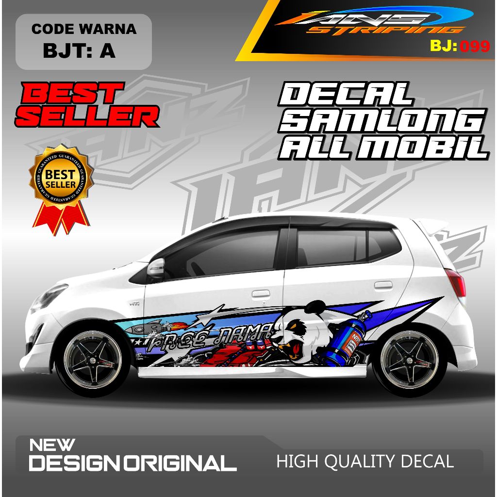Jual BJT099-STIKER LIVERY MOBIL SIAP CUSTOM MERK MOBIL DAN GRATIS ...