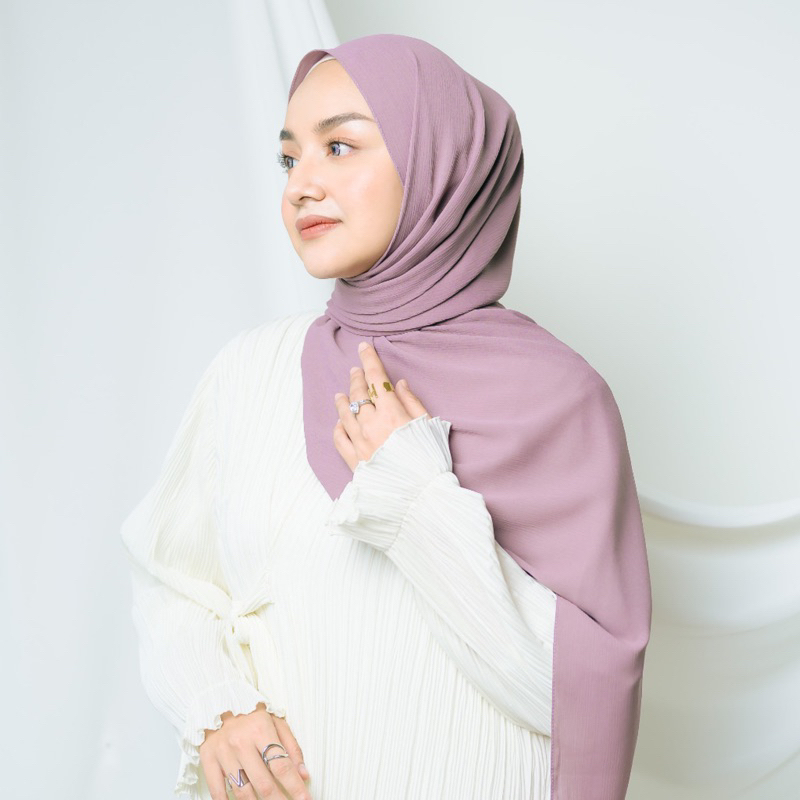 Jual MAUVE Hijab Pashmina Ceruty Babydoll Premium ( Hijab Warna Mauve , Black, Broken White ...