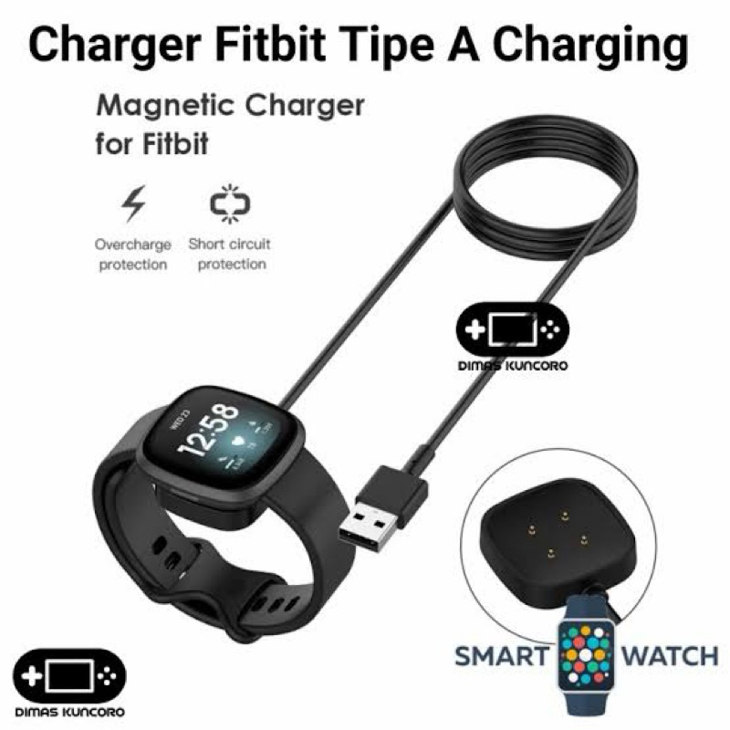 Jual Kabel USB Charger Smartwatch Fitbit Watch Versa 3 / 4 Sense Watch ...