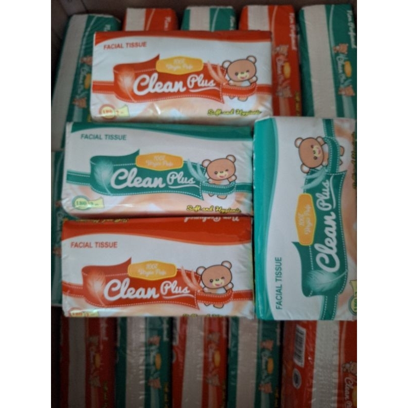Jual Clean Plus Facial Tissue 180 sheets / Tisu Wajah (1 SET 6 PACK ...