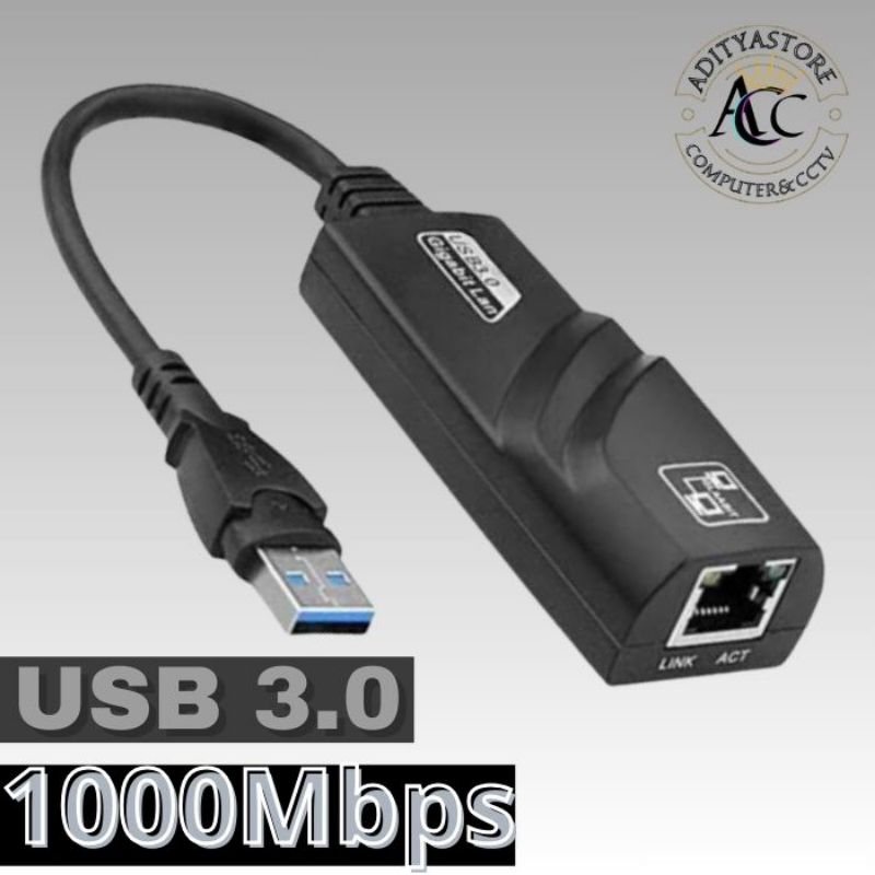 Jual KABEL CONVERTER USB 3.0 TO ETHERNET ADAPTER 1000Mbps | Shopee ...