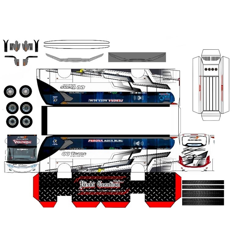 Jual POLA MINIATUR BUS QQ TRANS VOLTRON | Shopee Indonesia