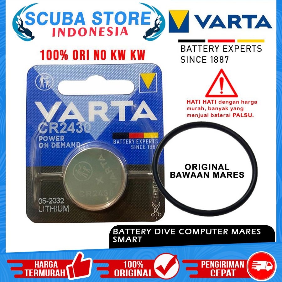 Jual Battery Dive Computer Varta CR2430 Replacement Kit Mares Smart Baterai Oring Jam Tangan ...