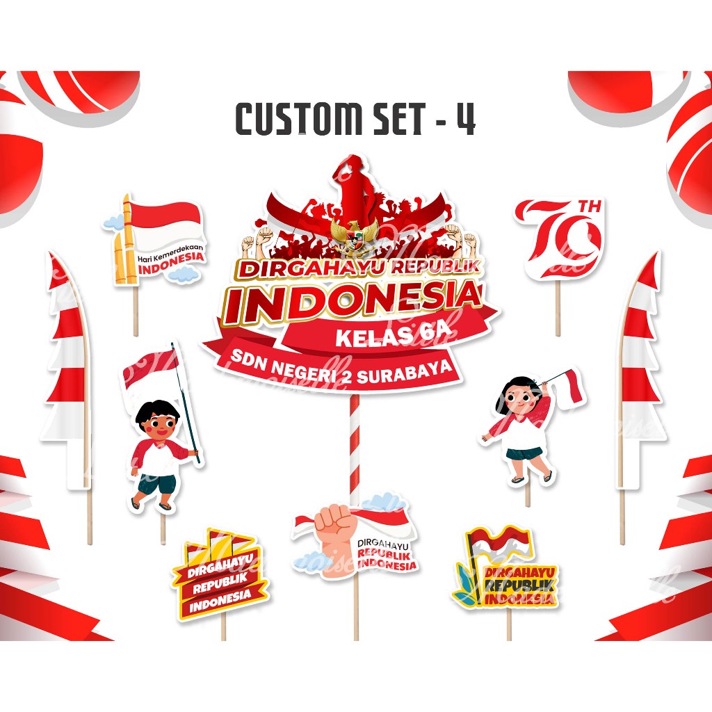 Jual Topper tumpeng 17 agustus / kemerdekaan / agustusan | Shopee Indonesia