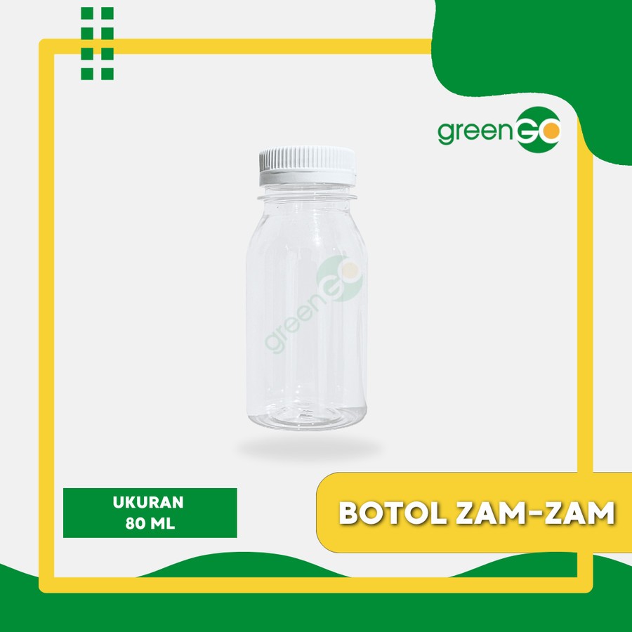 Jual LSP BOTOL ZAM-ZAM 80ML BOTOL KECIL BENING TUTUP PUTIH BOTOL SAMPLE ...