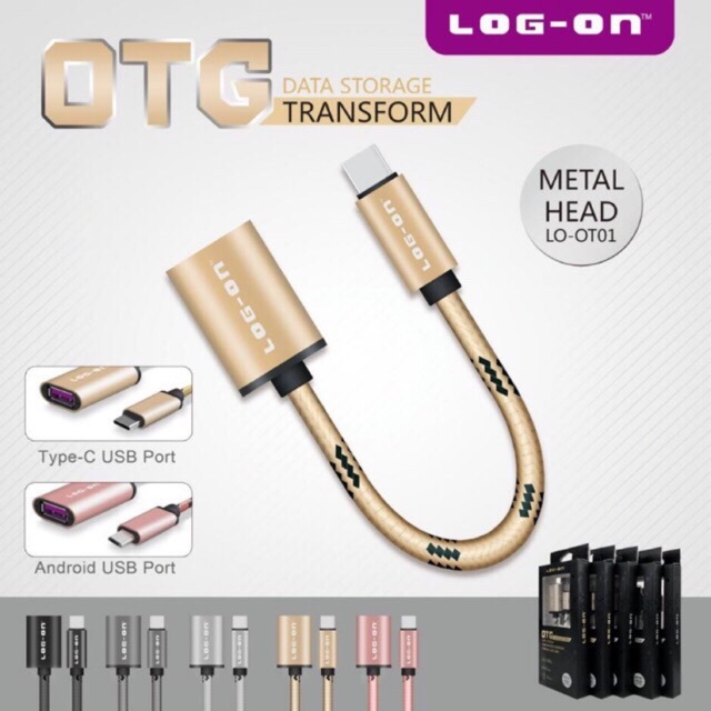 Jual Kabel OTG LOG-ON LO-OT01 MICRO USB - TYPE-C / OTG Transform Data ...