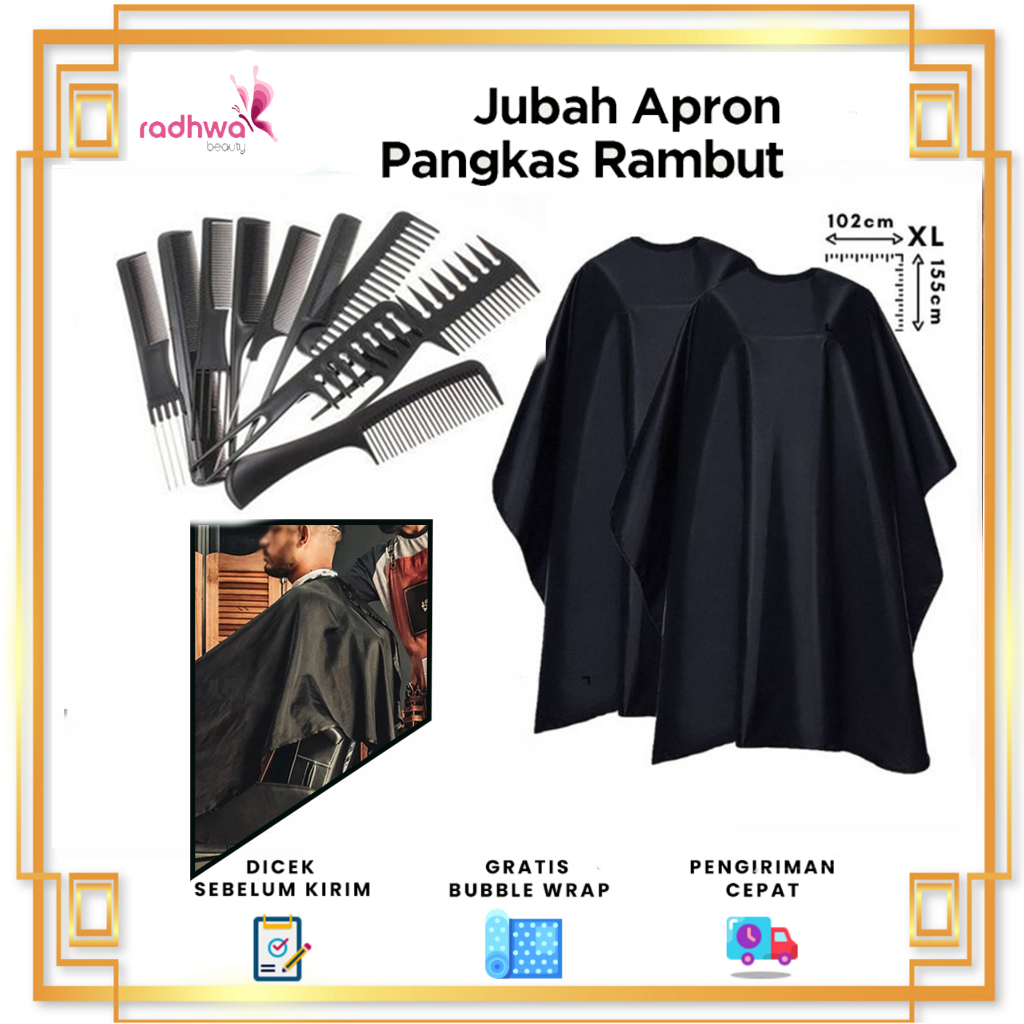 Jual Kain Kip Cukur Rambut Salon/ Jubah Apron Pangkas Rambut Barbershop ...