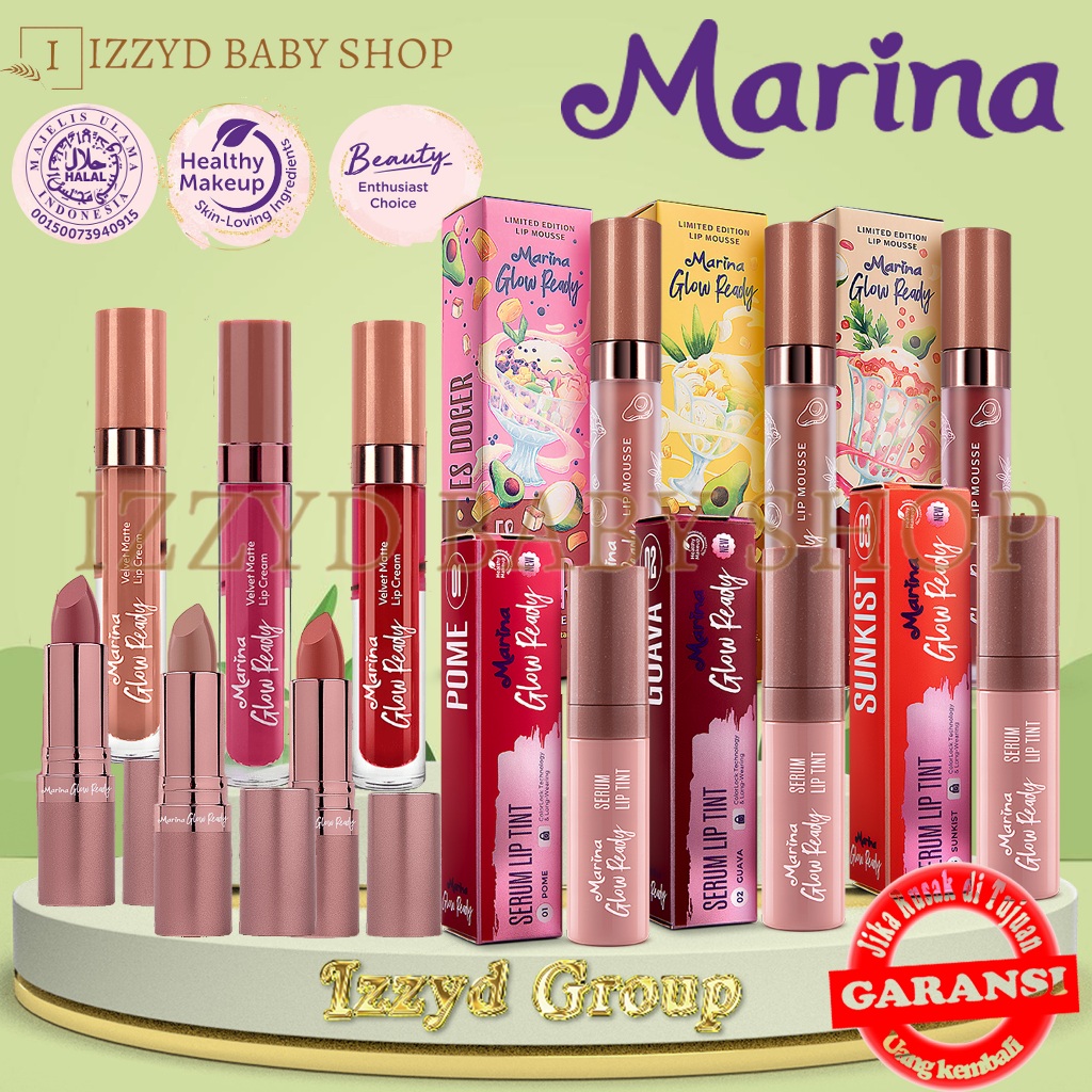 Jual Marina Glow Ready Luscious Lipstick / Marina Glow Ready Velvet ...