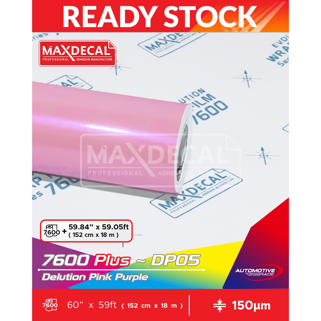 Jual (METERAN LEBAR 152CM) MAXDECAL 7600 PLUS DP05 DELUTION PINK PURPLE ...