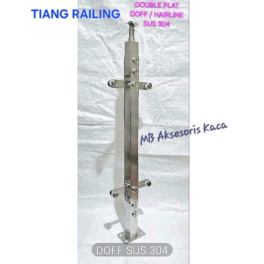 Jual TIANG RAILING DOUBLE PLAT / SUS 304 / DOFF / HAIRLINE / PLAT ...