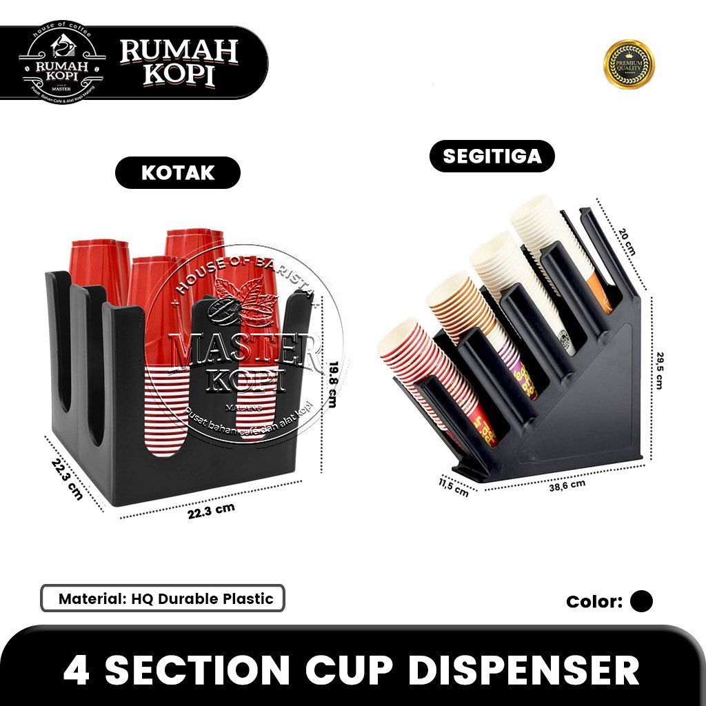 Jual Rak Cup Kopi Holder Dispenser 4 Slot Organizer Paper Cup Coffee ...