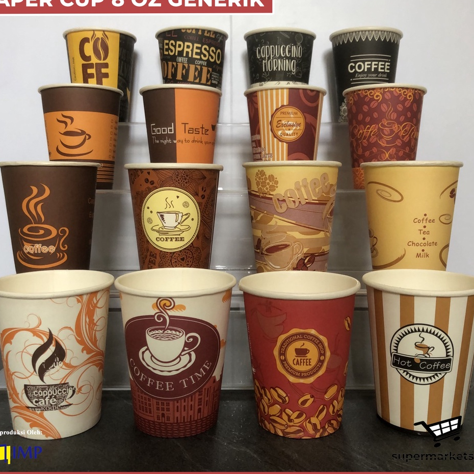 Jual Paper Cup 8 oz Motif Generik KOPPU / Gelas Kertas 8 oz Motif Generik KOPPU | Shopee Indonesia