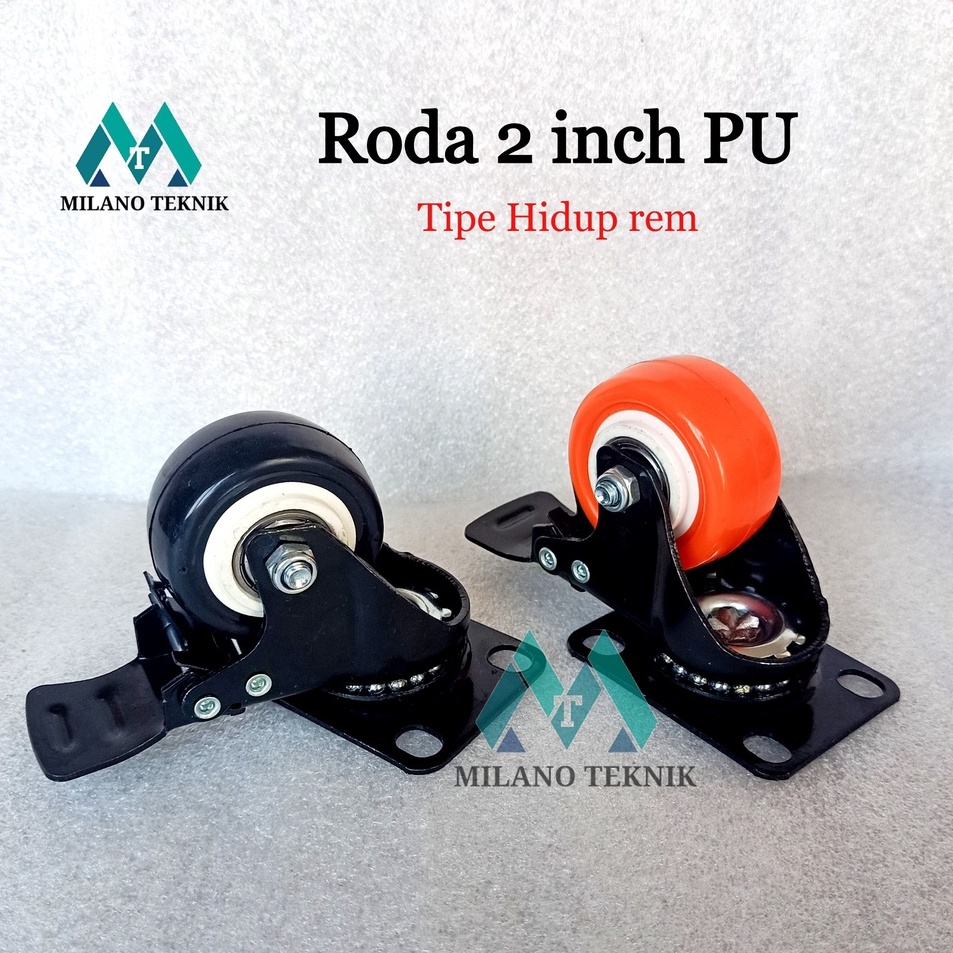 Jual Dijual kakak Roda 2 inch PU HIDUP REM roda kastor caster roda ...