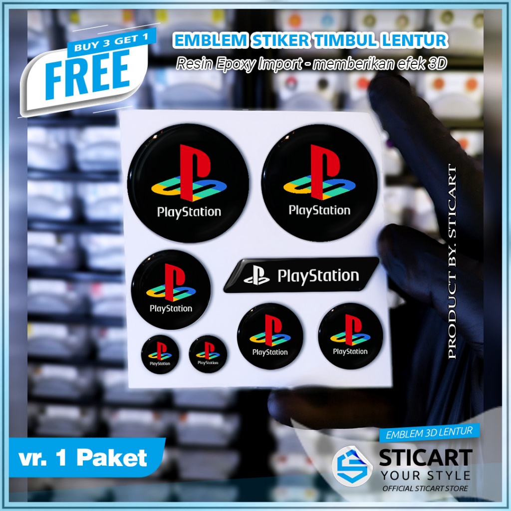 Jual EMBLEM PLAYSTATION TIMBUL STIKER MOTOR PAKET 3D EMBLEM TIMBUL ...