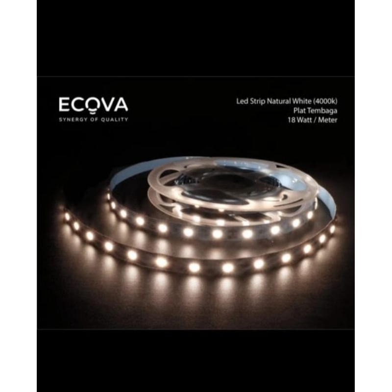 Jual LAMPU LED STRIP ECOVA 2835 5M 12V NETRAL (4000K) | Shopee Indonesia