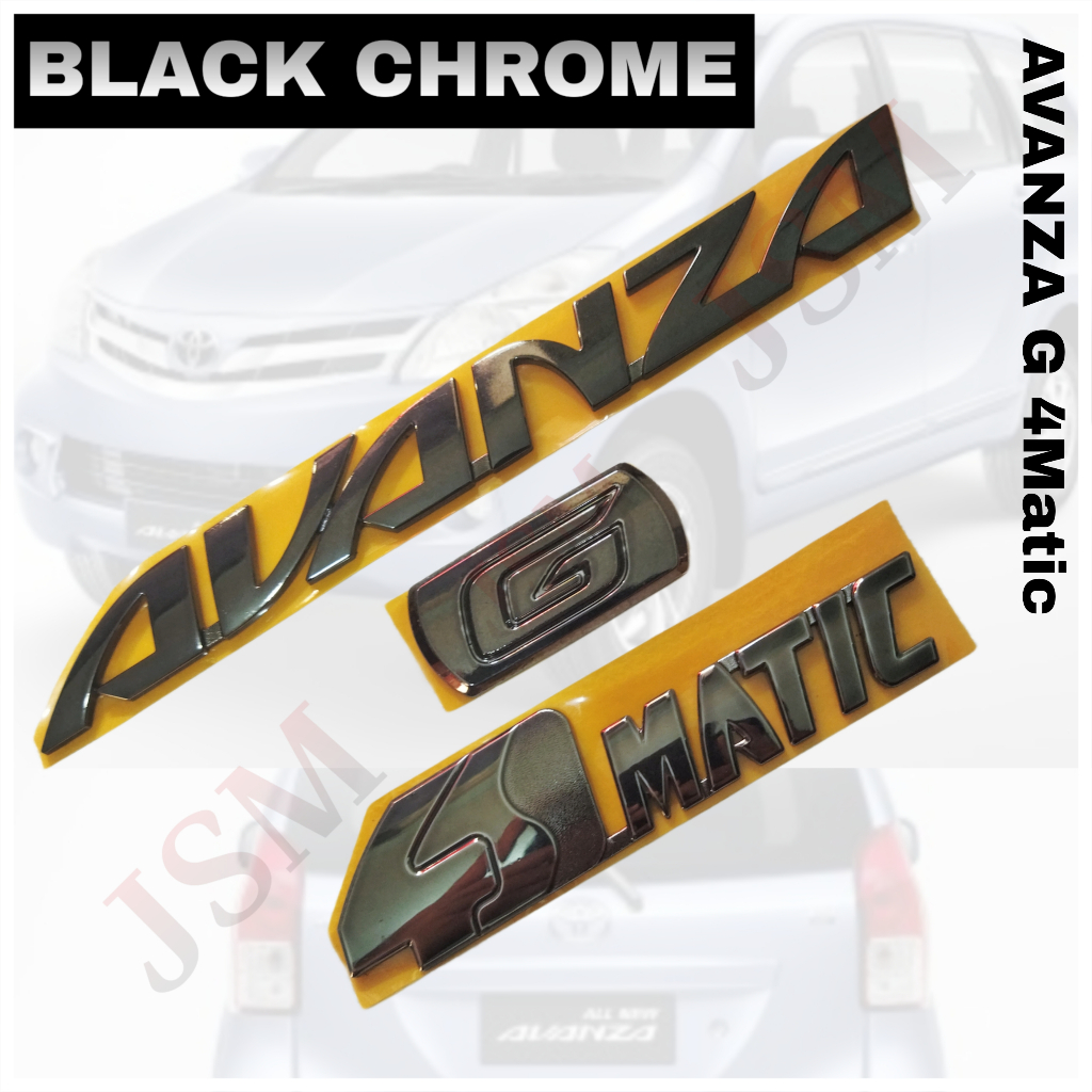 Jual Emblem AVANZA BLACK CHROME KROM/ Toyota Avanza All New/ Emblem ...