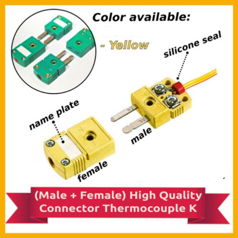 Jual Termokopel Soket Kepala Probe Termocouple Sensor suhu Type K tipe ...