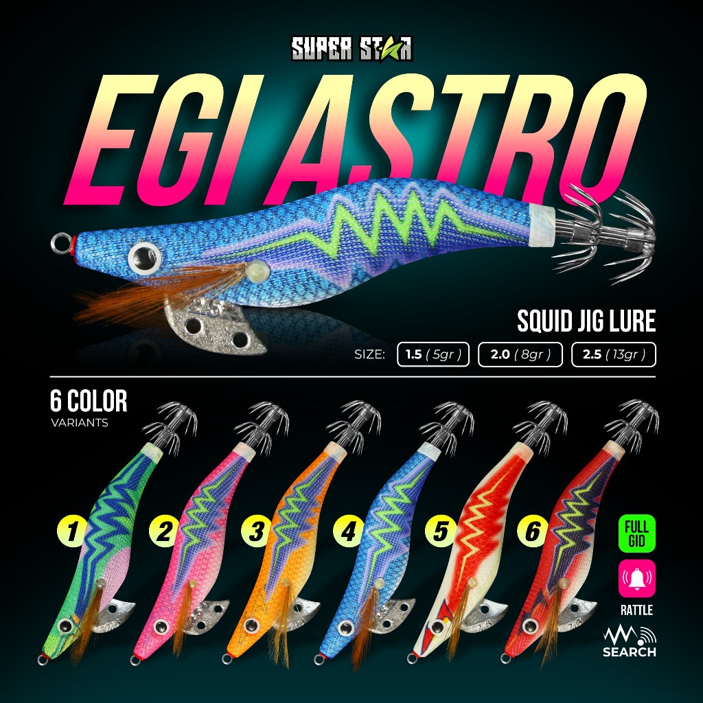 Jual Umpan Pancing Cumi - Super Star ASTRO Egi Rattle Glow in The Dark ...