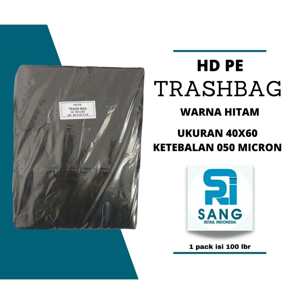 Jual HD PE Hitam sampah UK 40X60 KETEBALAN 050 MICRON | Plastik sampah - Trash Bag - Trashbag ...