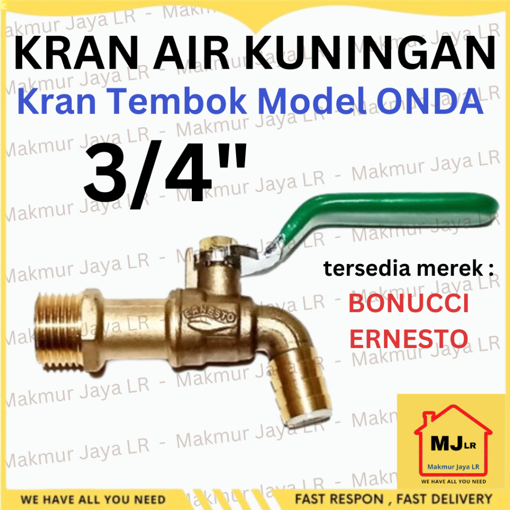 Jual KRAN AIR 3/4" 3/4 inch Kuningan ANTI KARAT Kran Tembok Keran Model ...
