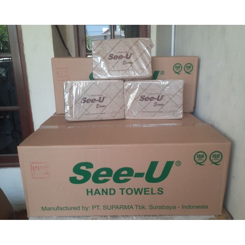 Jual Tissue Tisu See-U See U Hand Towel Econo Brown Coklat 150 Sheet ...