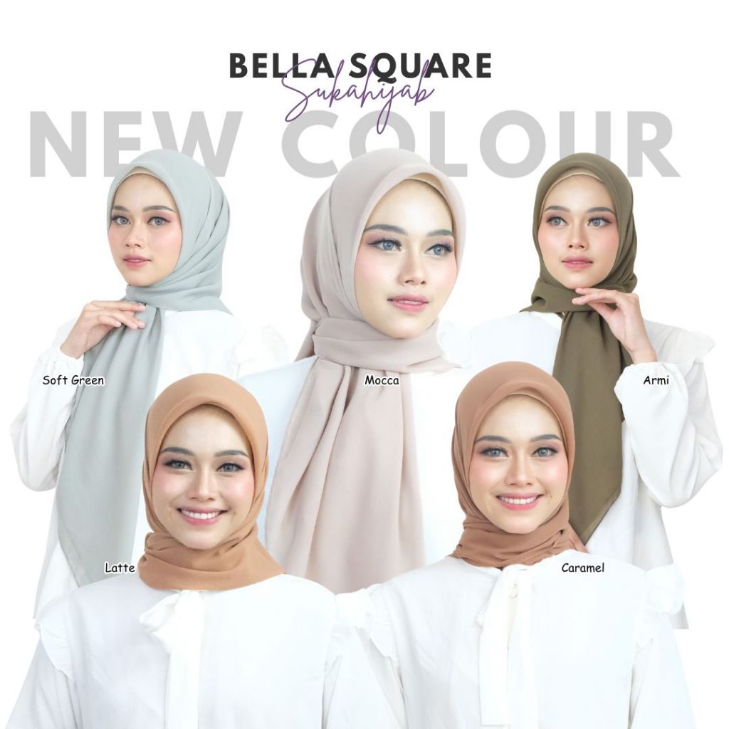 Jual SUKAHIJAB - Bella Square Hijab Segi Empat Terbaru 2025 Bahan Pollycotton Premium Jahit Tepi ...