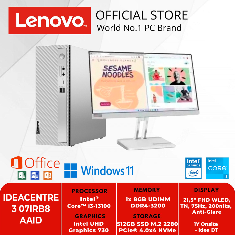 Jual LENOVO PC DESKTOP IC IDEACENTRE 3 07IRB8 AAID INTEL CORE i3-13100 ...