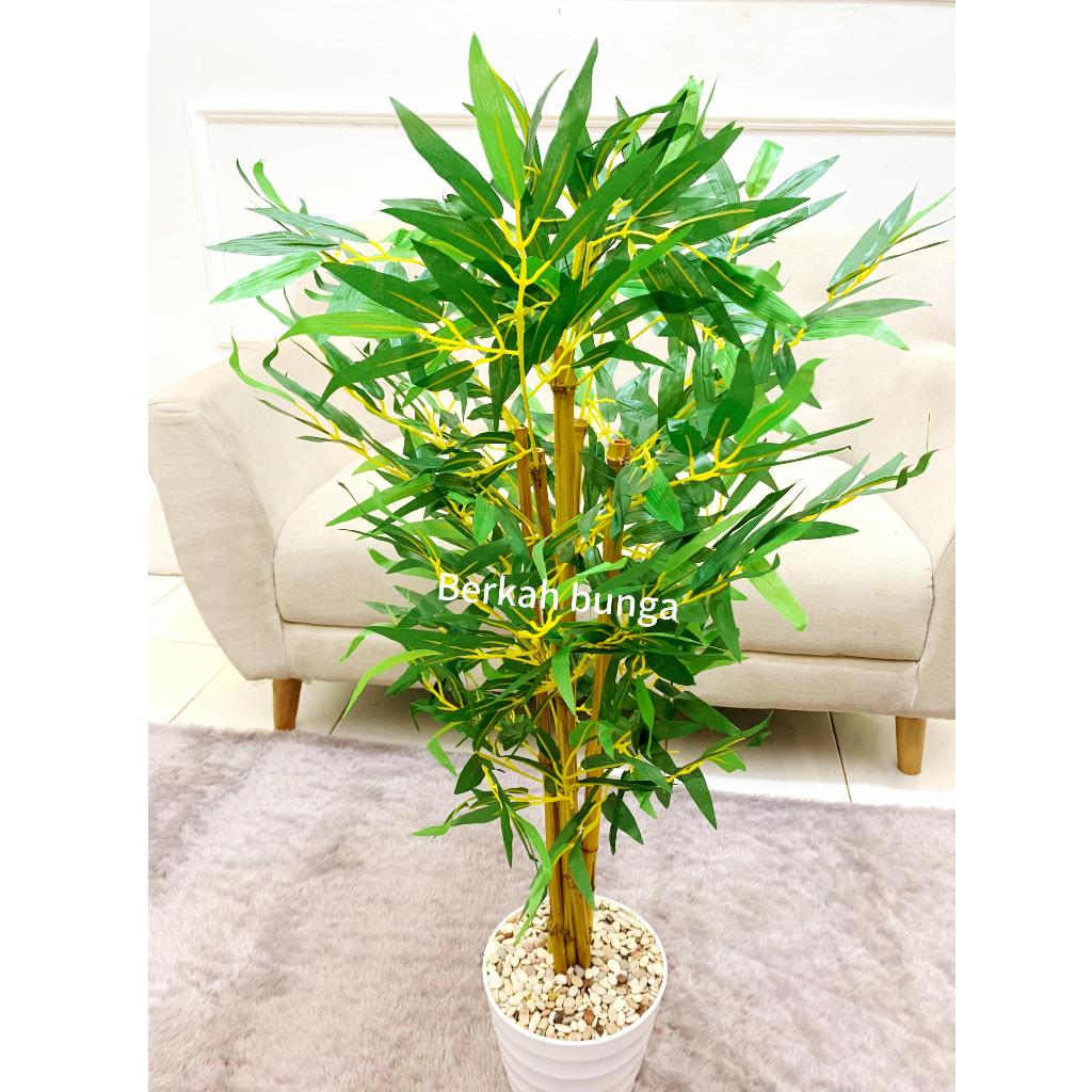 Jual Pohon Bambu Artificial 100cm hiasan dekorasi rumah plastik batang ...