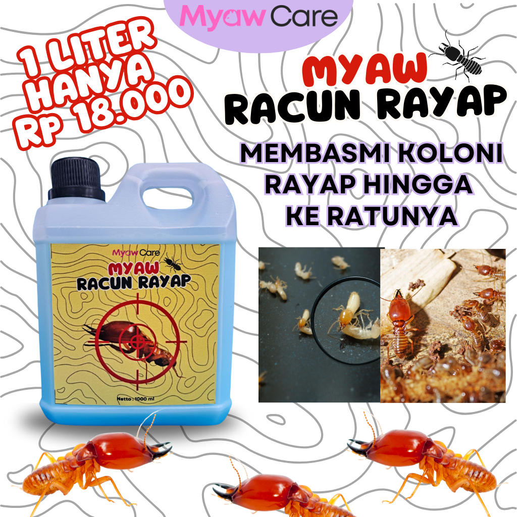 Jual MYAW RACUN RAYAP 1000 ML Obat Rayap di rumah | ISI ULANG 1 LITER ...
