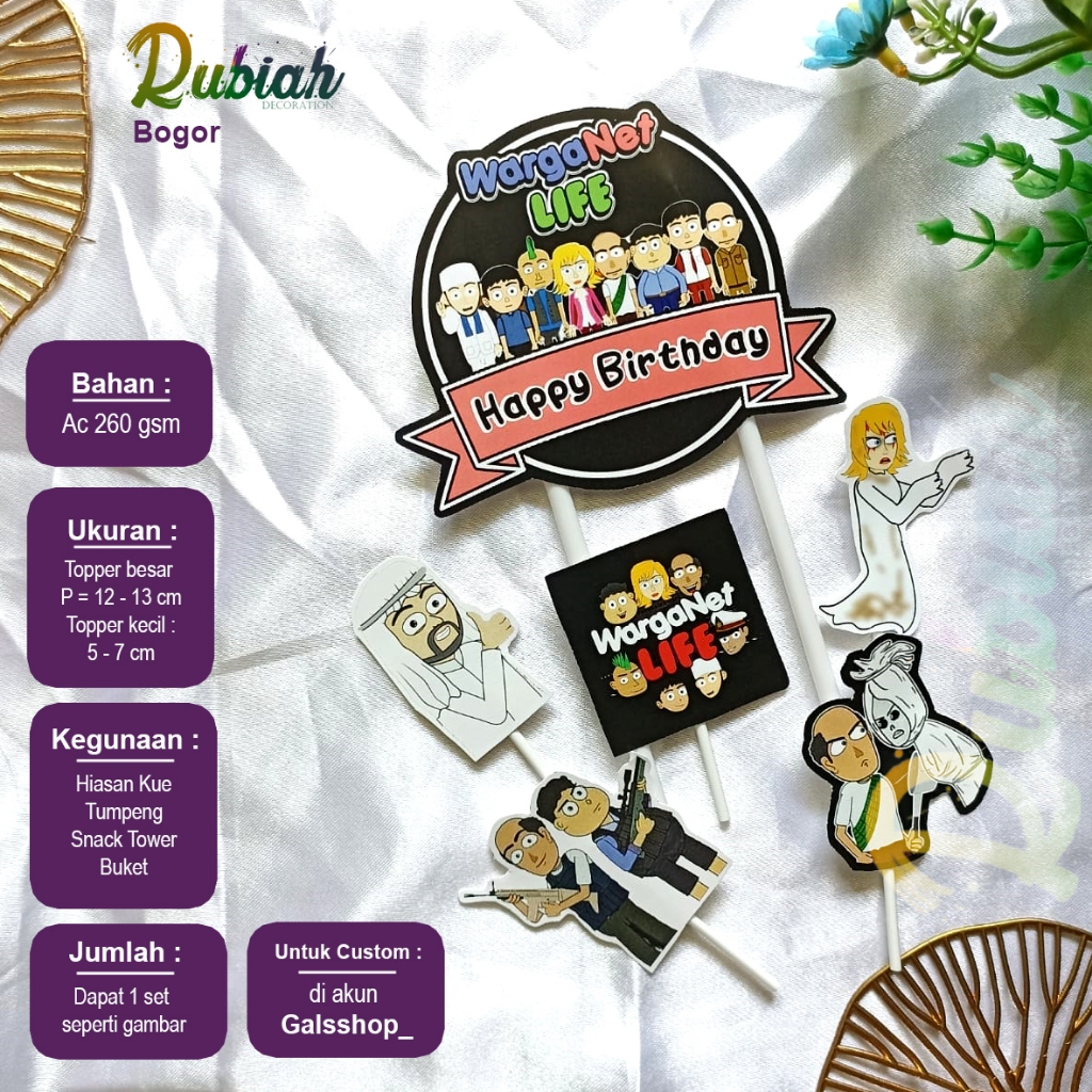 Jual Topper cake Karakter Warga Net / Hiasan Kue Ulang Tahun Warga net ...