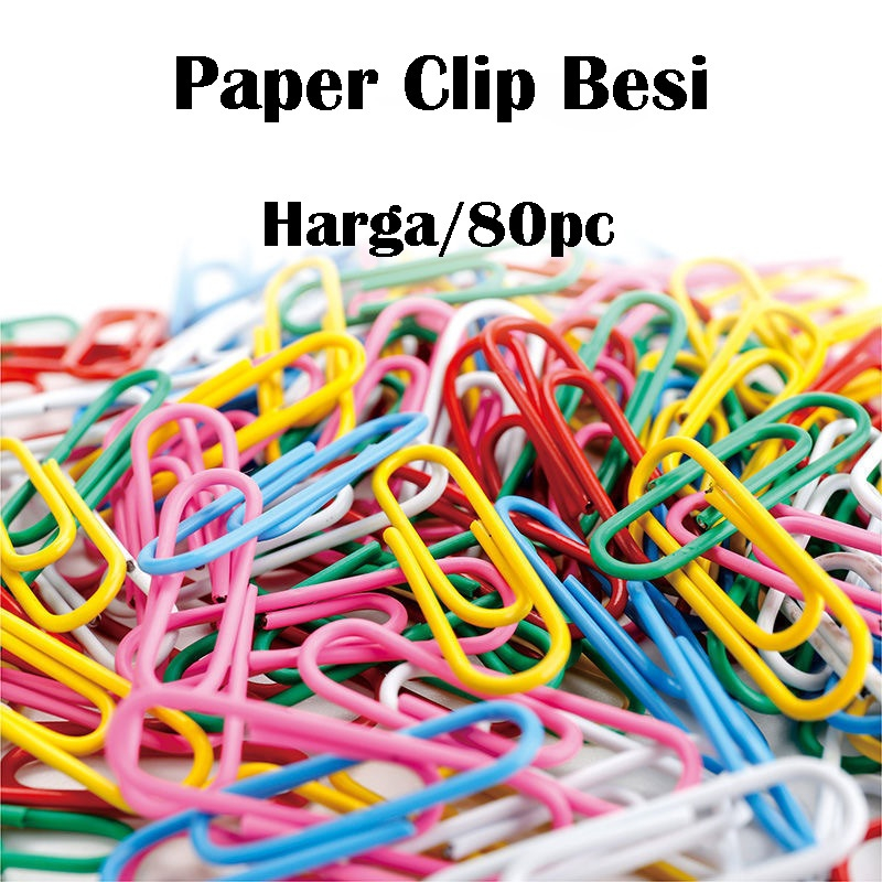 Jual Paper Clip/Klip Kertas/Penjepit Kertas Warna Warni - Harga/80pc ...