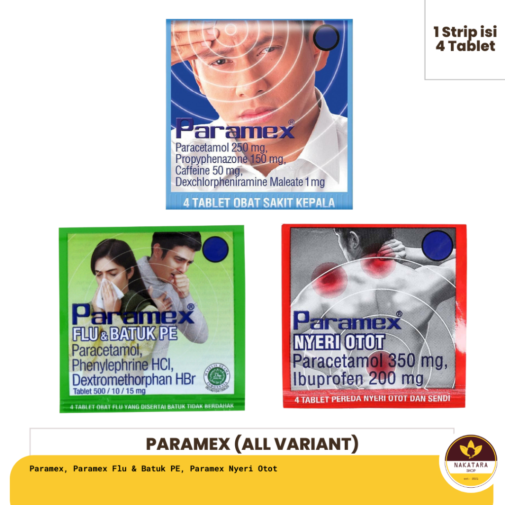Jual PARAMEX TABLET 1 STRIP ISI 4 TABLET ECERAN ALL VARIANT | Shopee ...