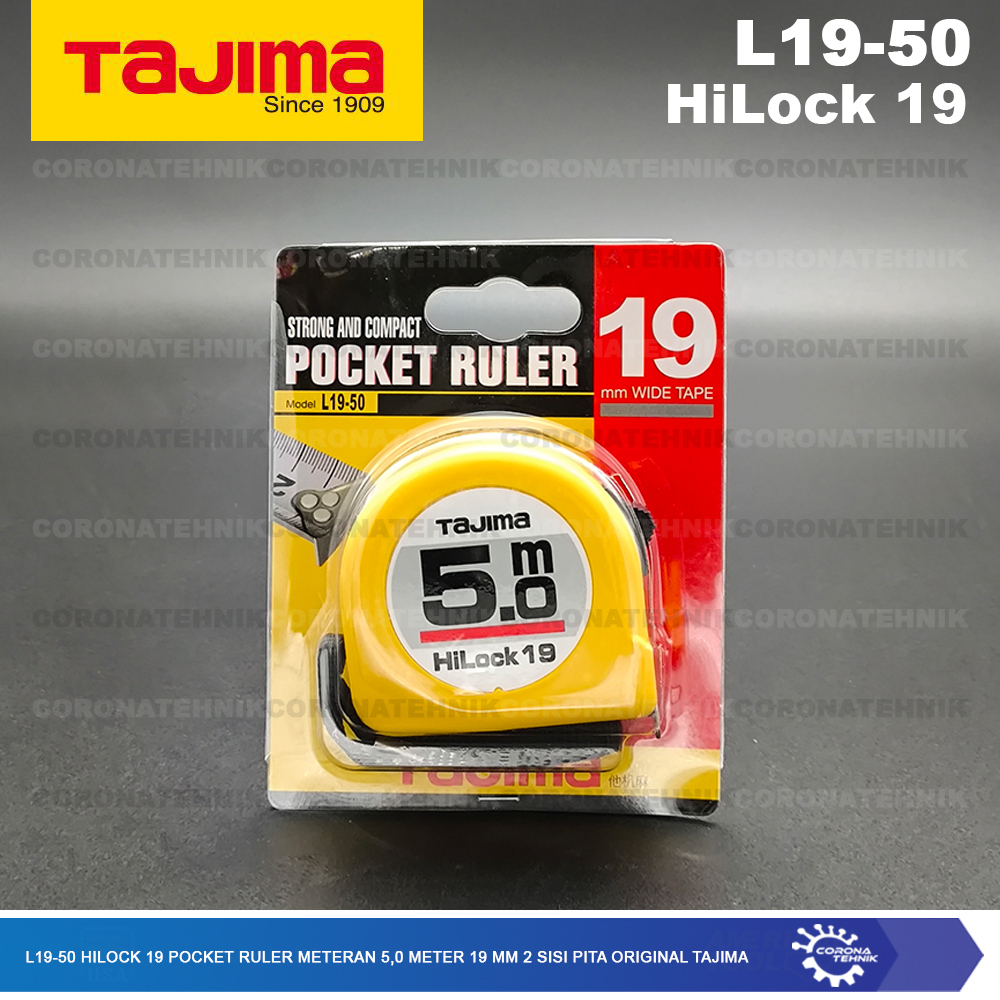 Jual Original Tajima - L19-50 HiLock 19 Pocket Ruler Meteran 5,0 Meter ...